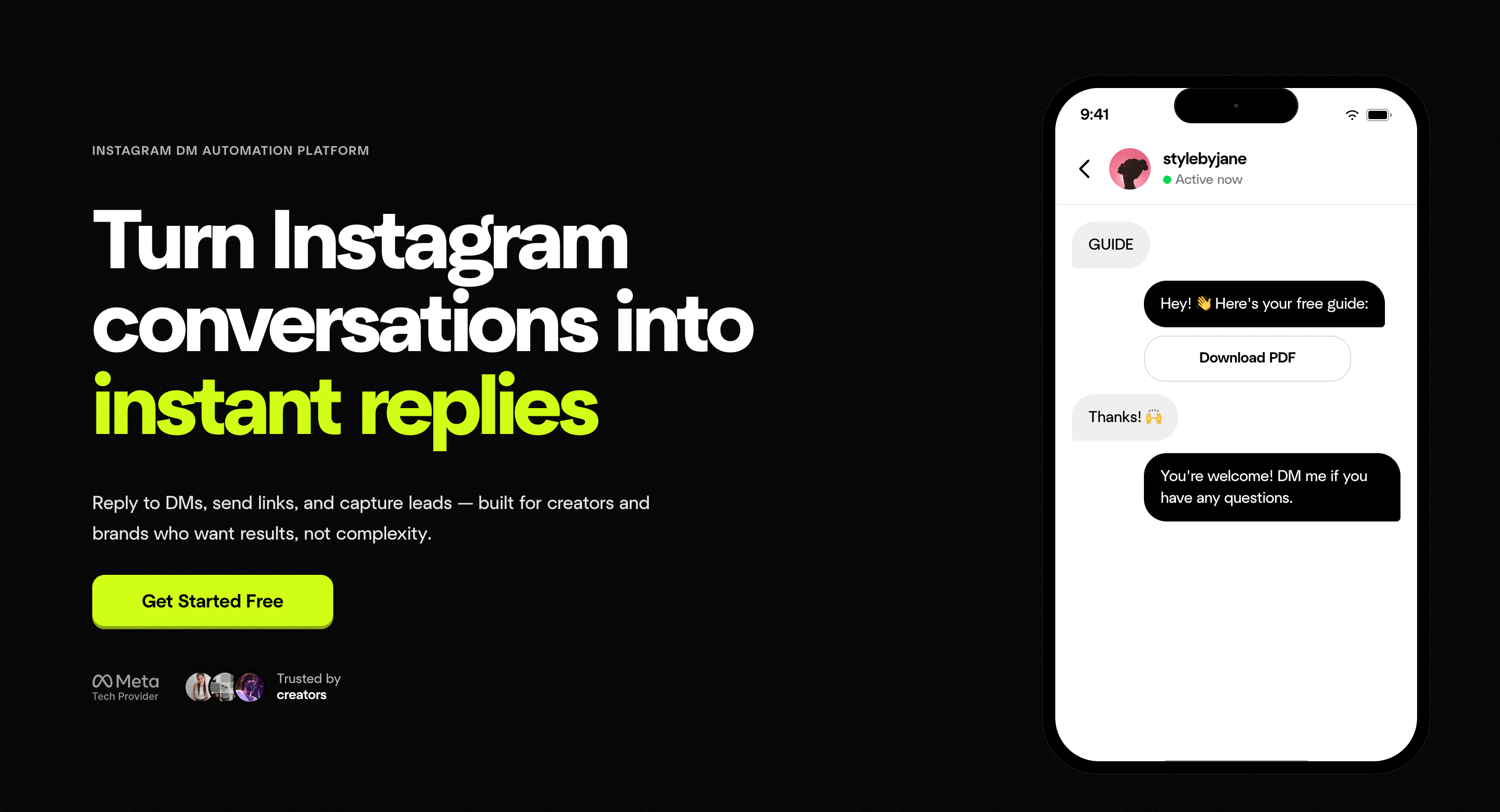 Instagram DM Automation for Creators — Free to Start | CreatorFlow